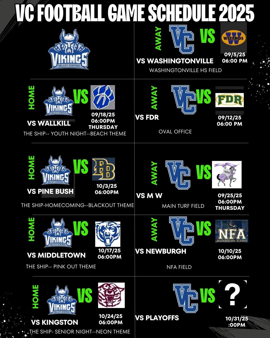 Football Game Spectators Please Read Valley Central's Football Game ...